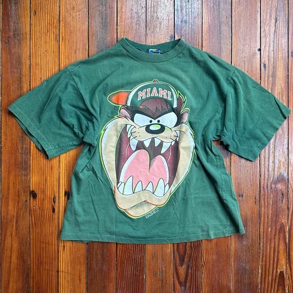Team Oasis | Tops | Vintage 993 Team Oasis Taz Miami Hurricane Tshirt ...